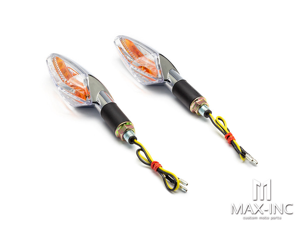 Chrome Amber Inner Lens LED Turn Signals / Indicators - Emarked