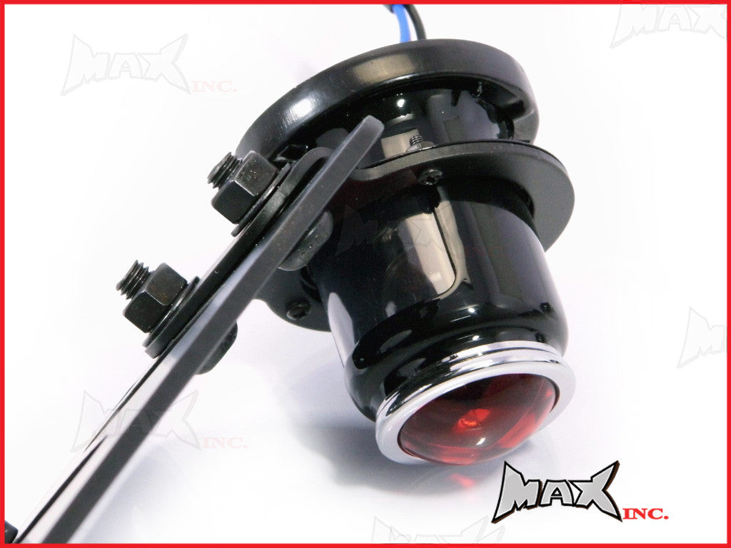 Black Side Axle Mount Lucas Replica Stop / Tail Light - Bulb Type