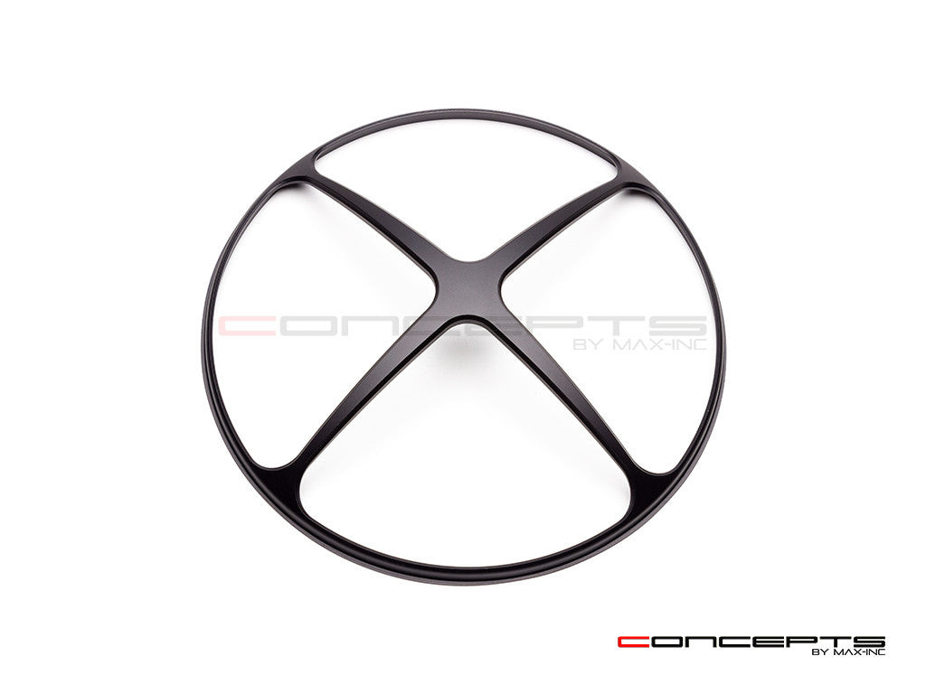 Cross Design 7" Black CNC Aluminum Headlight Guard Cover