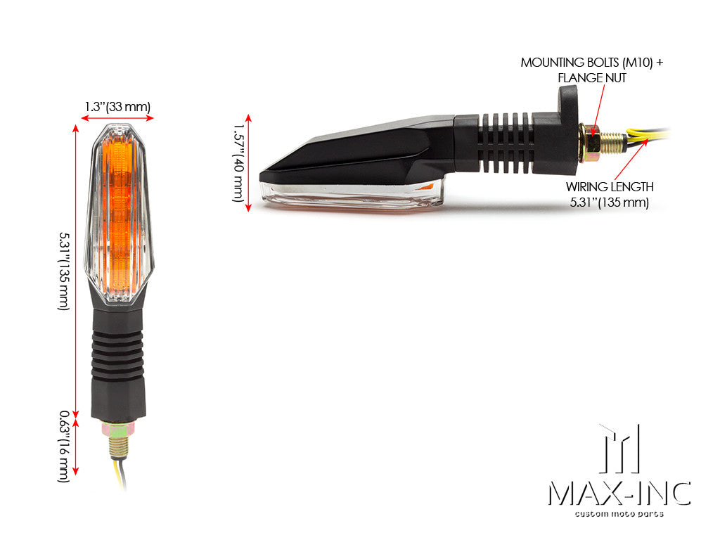 Black Sport Bike LED Turn Signals / Indicators